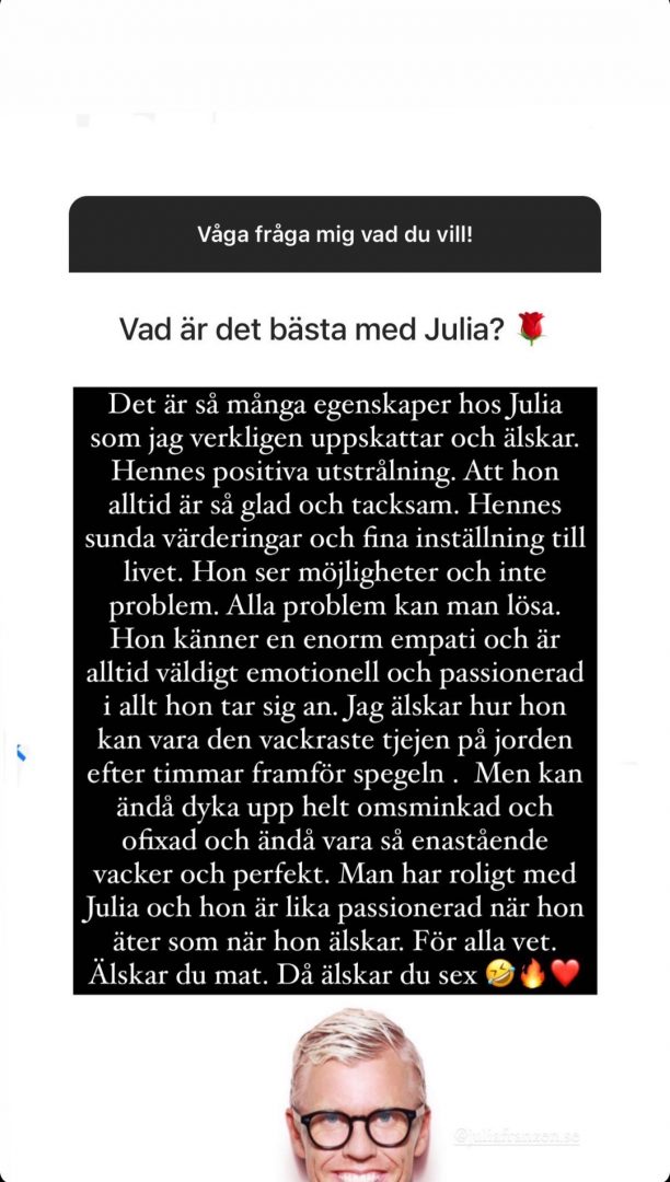 Bingo Rimér om planerna att fria till Julia Franzén - Metro Mode