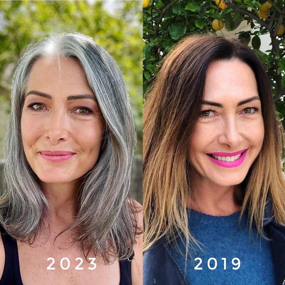 Luisa Dunn, 52, omfamnade sitt gråa hår - gör succé på sociala medier ...
